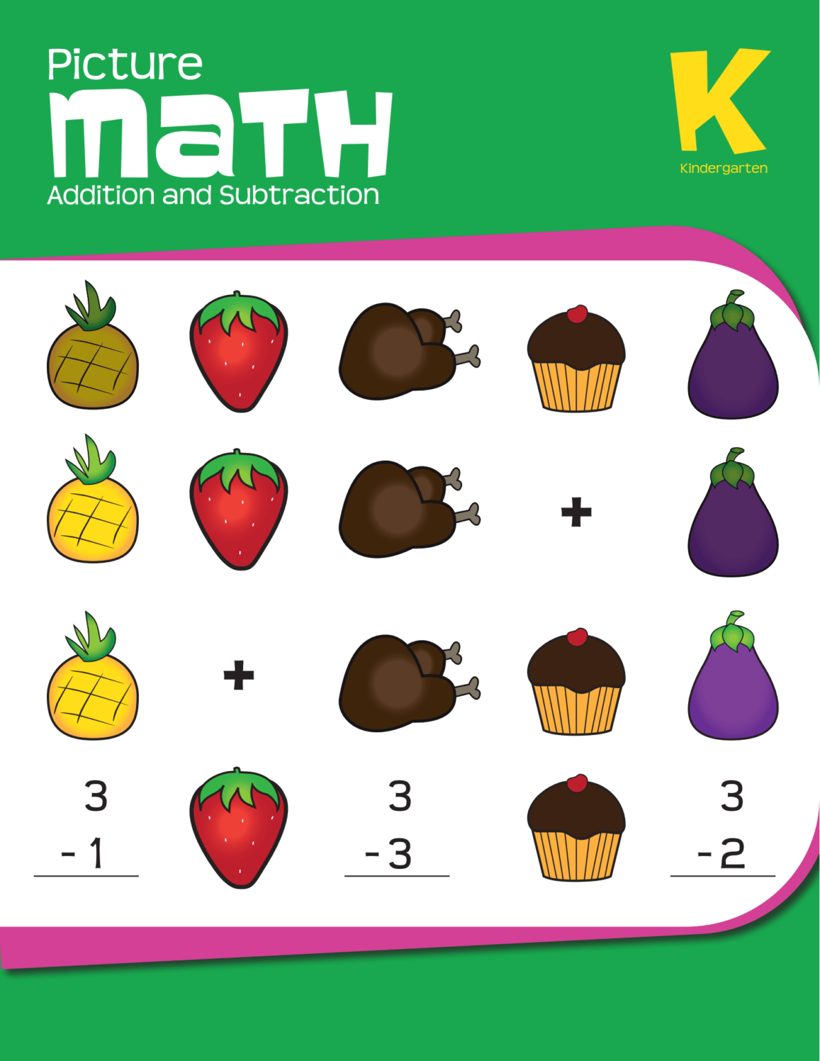 Picture Math Addition And Subtraction Kindergarten Workbook - English ...